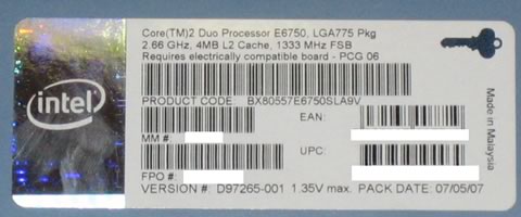 Intel C2D E6750 - Printer Friendly version