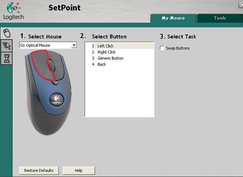 Logitech G1 Optical Mouse - Printer Friendly version