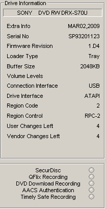 Sony DVDRW DRX-S70U-W - Printer Friendly version