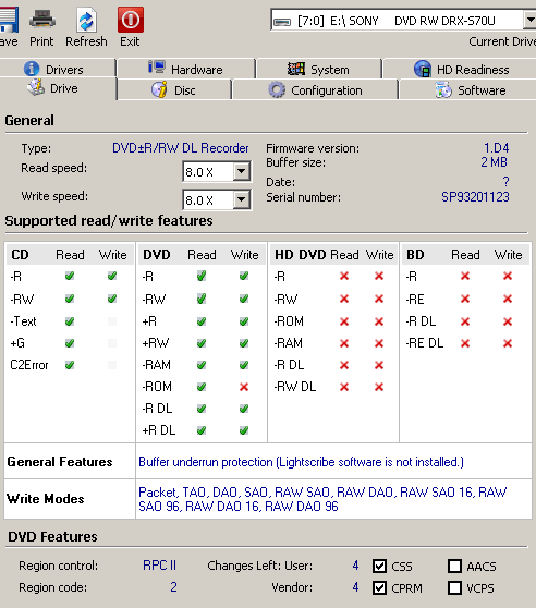 Sony DVDRW DRX-S70U-W - Printer Friendly version