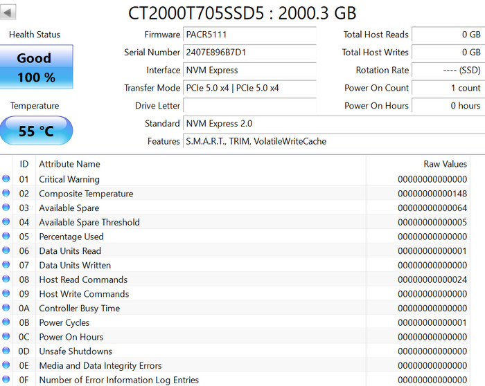 Crucial T705 2TB NVME White | CdrInfo.com