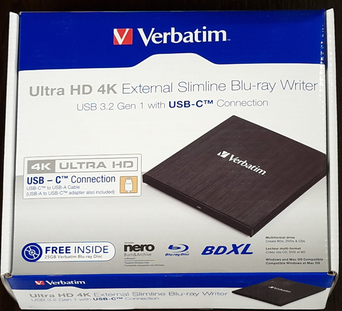 Verbatim External 4K Slimline Blu-Ray Recorder | CdrInfo.com